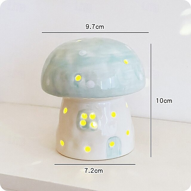 LED Mushroom Shape Night Light Holiday Party Decoration Button Battery ...