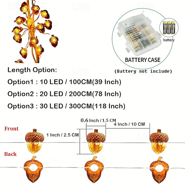 Thanksgiving Decorations Acorn Lights String, Fairy String Lights ...