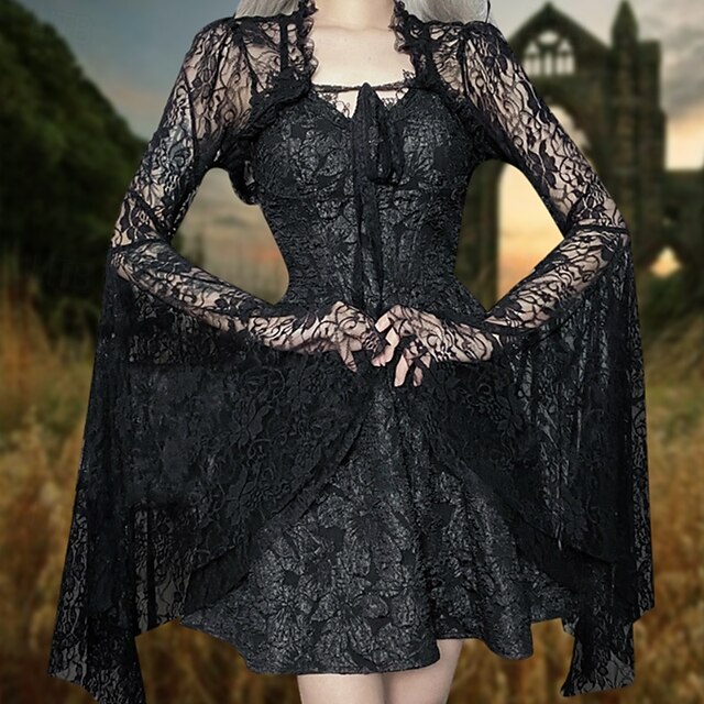 Retro Vintage Gothic Lolita Masquerade Shawls Goth Girl Lace Fancy ...