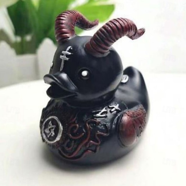 Duck Statue Decor Goth Satanic Duck, Gothic Punk Resin Collectible ...