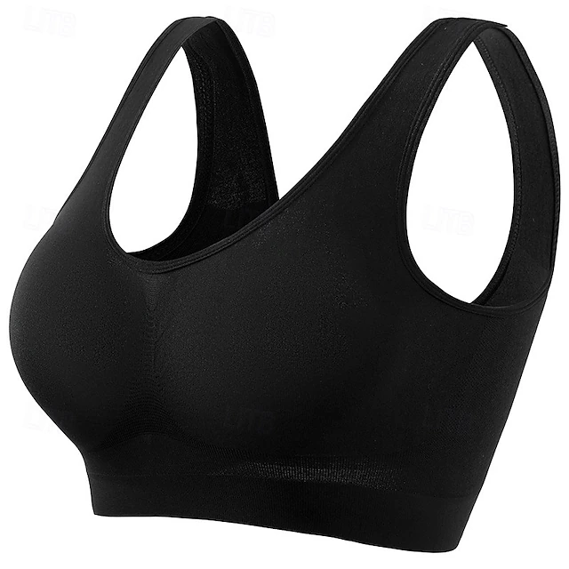 Womens Light Support Sports Bra Running Bra Open Back Bra Top Padded Fitness Leisure Sports
