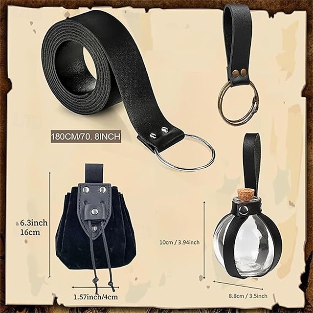 Punk & Gothic Medieval Steampunk Waist Belt Viking Knights Templar ...