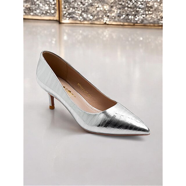 Women's Silver Pointed Toe Heels - Elegant Wedding and Party Shoes ...