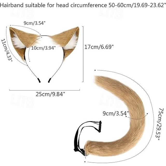 Handmade cos cat Ear cat Tail Suit Plush Animal Ear Hair Hoop cat Niang ...