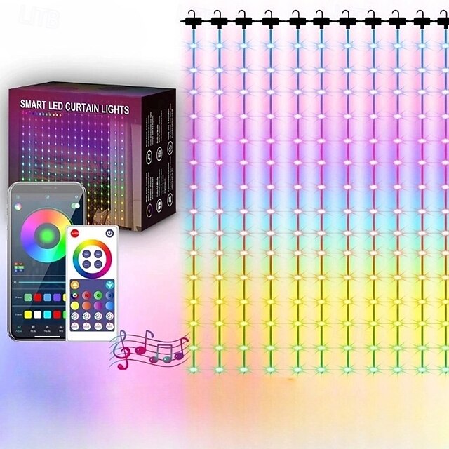 Elegant Wedding Party Reception Bluetooth RGB Phantom Curtain Light – USB Powered 300/450 LED ...