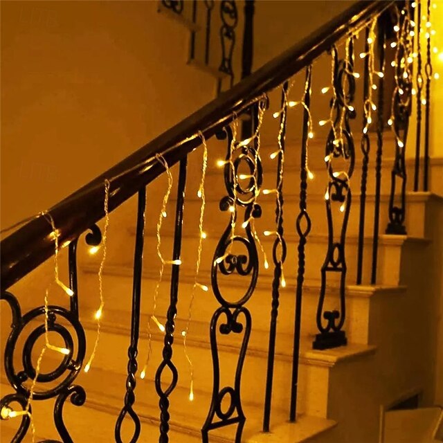 LED Icicle String Lights Holiday Curtain Lighting 3.5M 5M 216Leds For ...