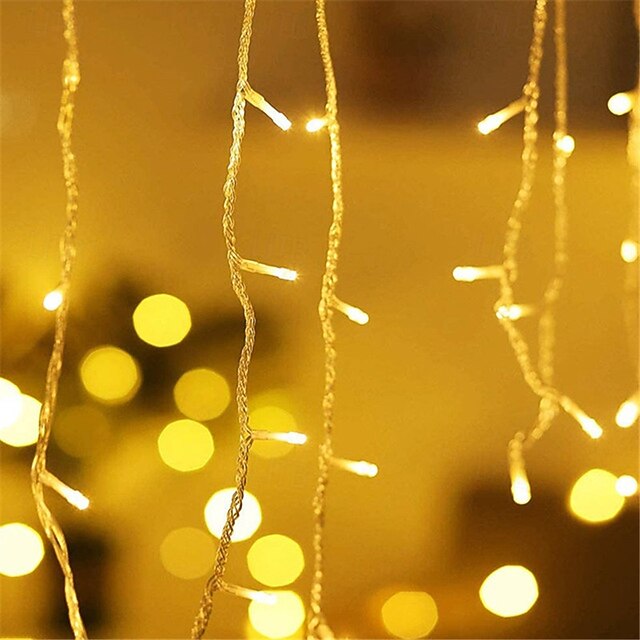LED Icicle String Lights Holiday Curtain Lighting 3.5M 5M 216Leds For ...