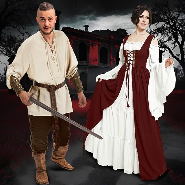Couples Retro Vintage Medieval Renaissance Outfits Halloween Group ...
