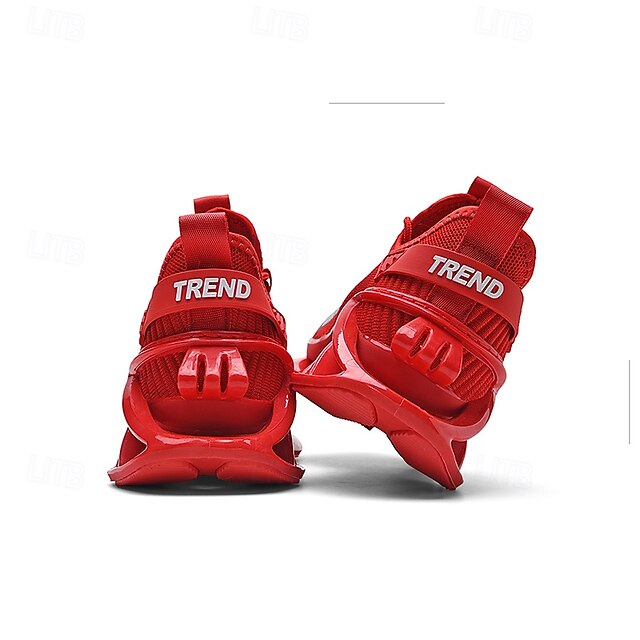 Men's High-Performance Athletic Sneakers in Vibrant Red – Lightweight ...