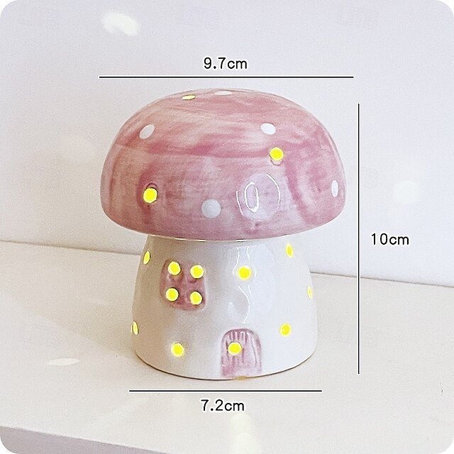LED Mushroom Shape Night Light Holiday Party Decoration Button Battery ...