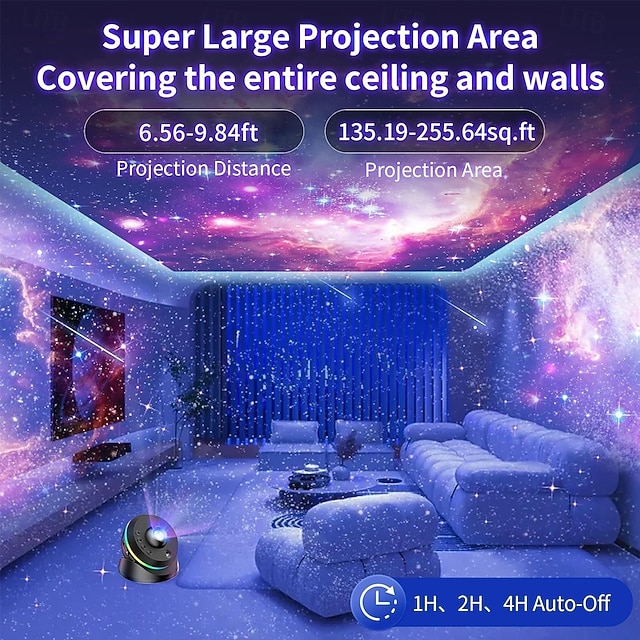 Galaxy Projector 13-in-1 Meteor HD Planetarium 360° Rotating Star ...