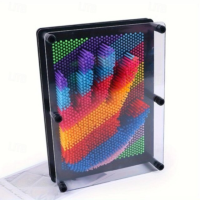 Rainbow 3D Pin Art Board Toy - Sensory Handprint Sculpture for Kids and ...