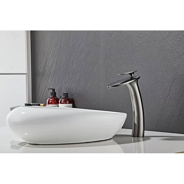 Waterfall Bathroom Sink Faucet with Supply Hose,Single Handle Single ...
