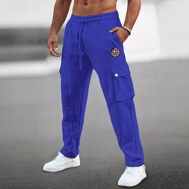 Men's Embroidery Sweatpants Joggers Trousers Cargo Sweatpants ...