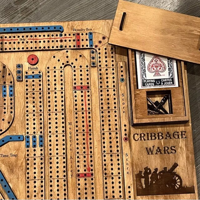 Cribbage Wars Board Game 2025 New Wooden Cribbage Set with Fun Twists ...