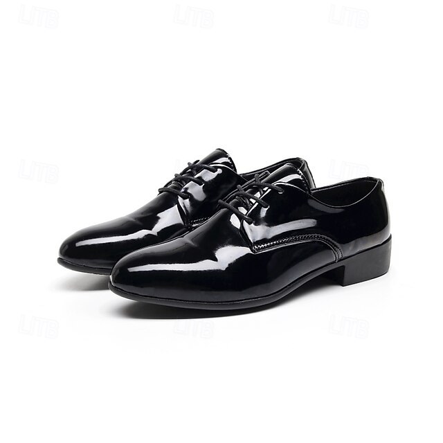 Men's Shiny Gold Lace-Up Dress Shoes - Sleek Formal Oxford Shoes for ...