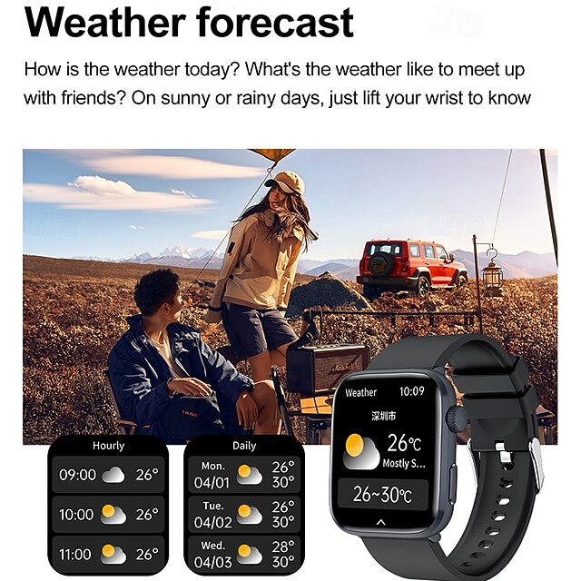 T90 Smart Watch with 1.91 Screen, Fitness Tracker, Temperature Monitor ...