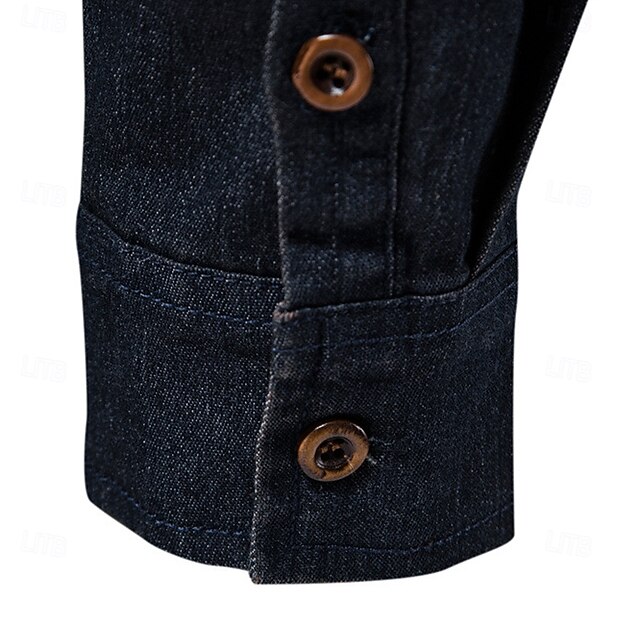 Men's Shirt Calico Shirt Casual Shirt Button Up Shirt Denim Shirt Plain ...