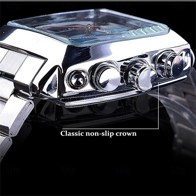JARAGAR 569 Men Automatic Mechanical Watch Fashion Retro Design Square ...