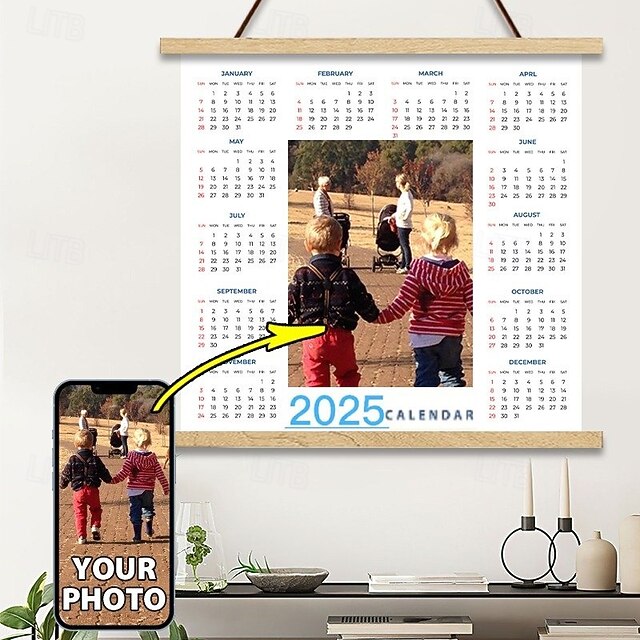 Custom Calendar 2025 Calendar Posters with Hangers Wall Art Canvas ...