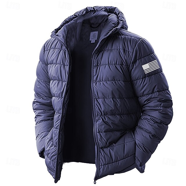 Men's Graphic American US Flag Down Jacket Puffer Jacket Waterproof ...