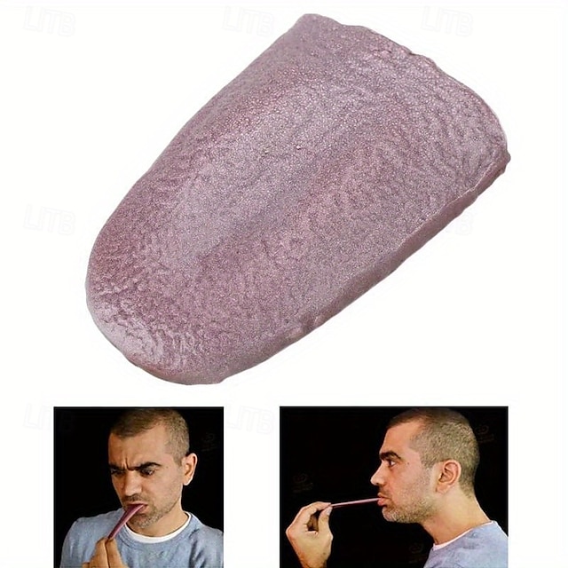 10pc Hyper-Realistic Fake Tongue Simulator - Soft Flexible Rubber Prank ...