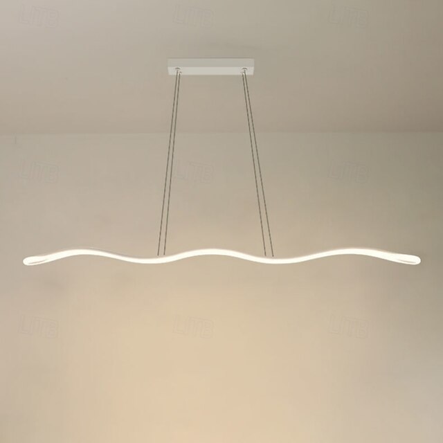 Pendant Light Wave-Shape Dining Table Ceiling Hanging Lamps Modern LED ...