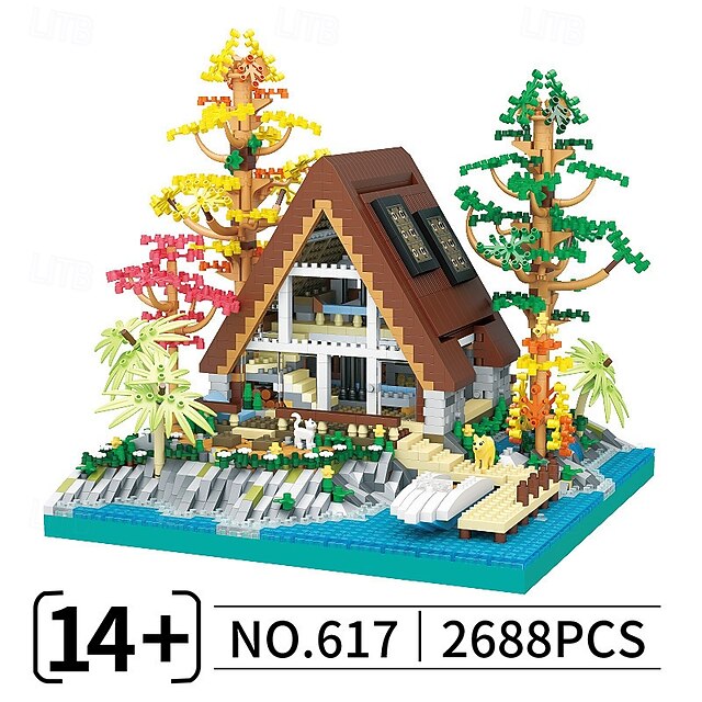 Wood Cabin Building Blocks Set-2688PCS/2635PCS Micro BricksForest Wood ...