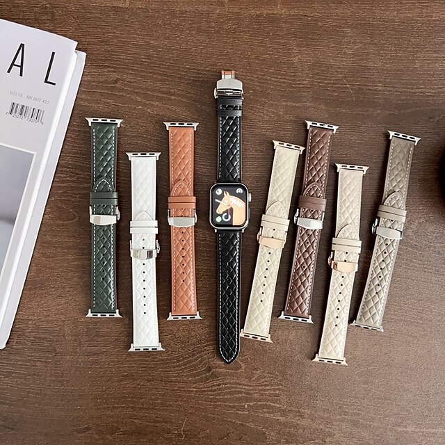 Bande de cuir Compatible avec Bracelet Apple Watch 38mm 40mm 41mm 42mm ...