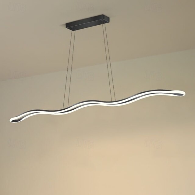 Pendant Light Wave-Shape Dining Table Ceiling Hanging Lamps Modern LED ...