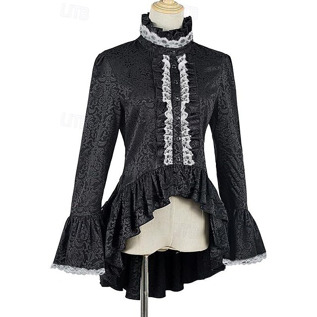 Rococo Victorian Medieval Blouse / Shirt Goth Girl Gentlewoman Lace ...