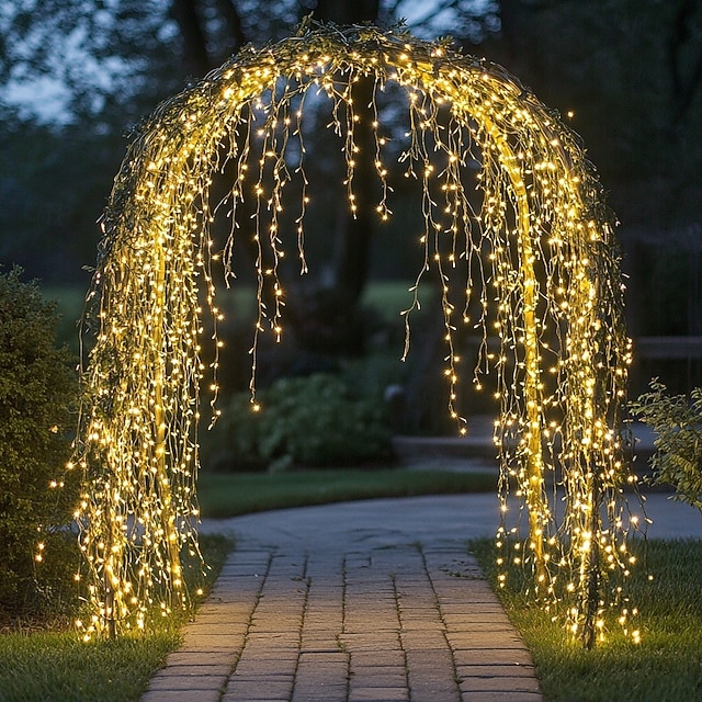 Outdoor Waterfall Lights, 200 LED Fairy Vines Branch Lights, 10pcs x 2M ...