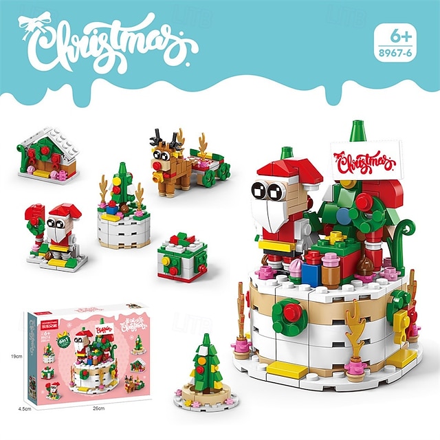 Christmas Building Blocks Sets Building Brickheadz Kit Santa/Reindeer ...