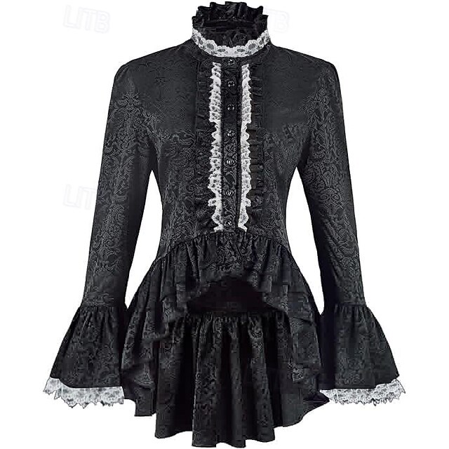 Rococo Victorian Medieval Blouse / Shirt Goth Girl Gentlewoman Lace ...