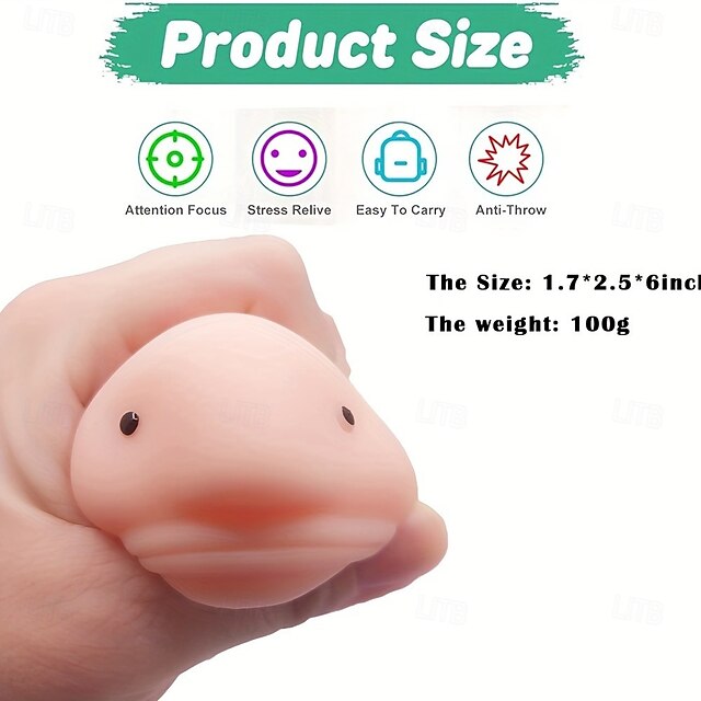 Squishy Blobfish Relax Toy - Pull Stretch & Squeeze for Fun Cute Fish ...