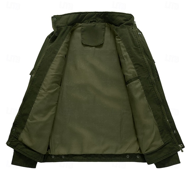Men's Cotton Embroidered Military Jacket Cargo Jacket with Shoulder ...