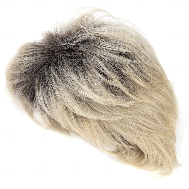 Short Blonde Wigs for Women Pixie Cut Blonde Wigs with Bangs Straight ...