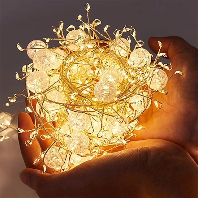 6M 400 LED String Lights Firecracker Cluster Garland Lights, Outdoor ...