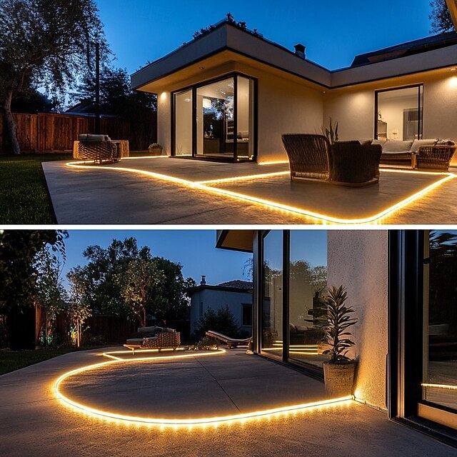 Solar Rope Lights Outdoor Waterproof LED Tube Lights for Tree, Outdoor ...