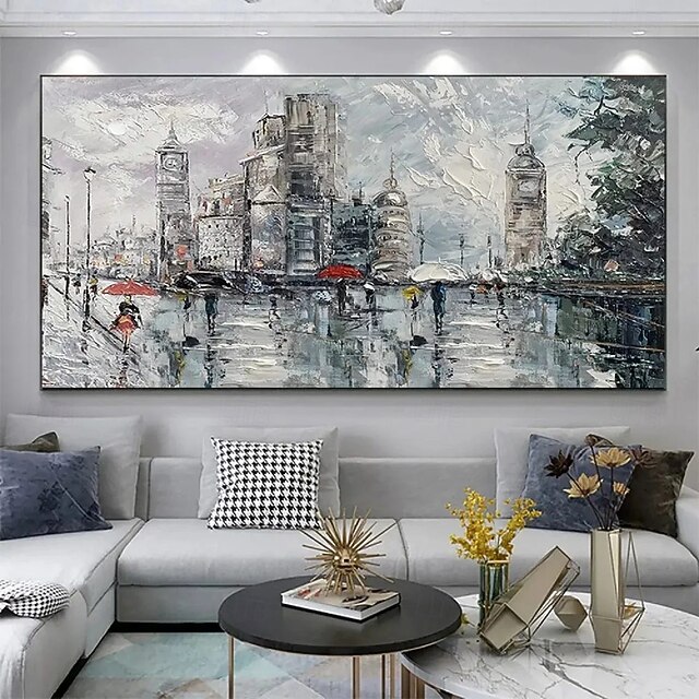 Large New York city painting hand painted Abstract City Painting ...