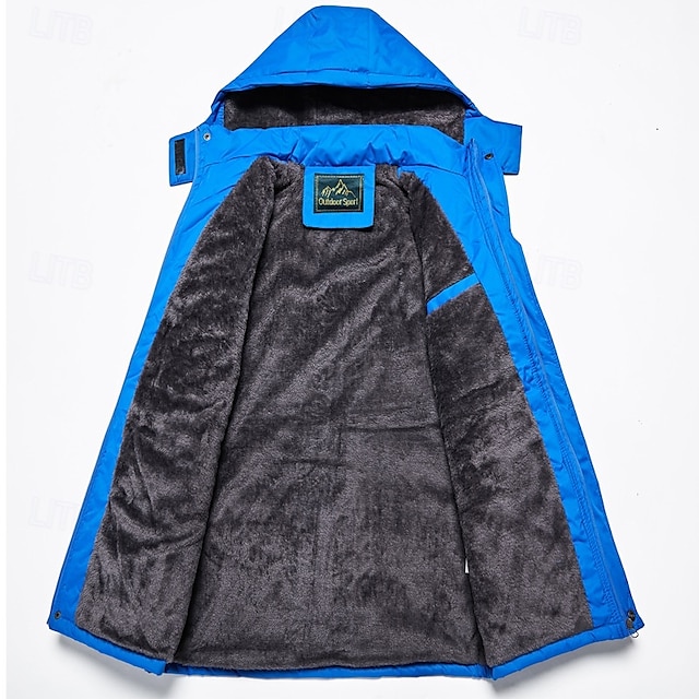 Men's Hoodie Jacket Ski Jacket Hiking Fleece Jacket Winter Outdoor ...