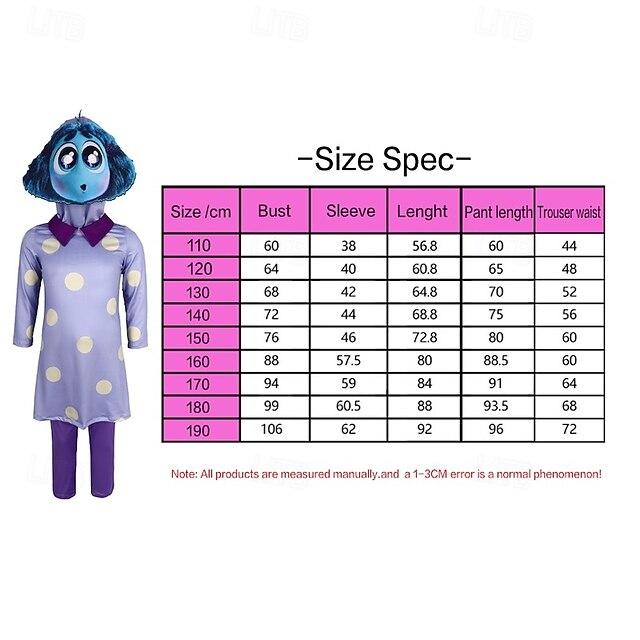 Inside Out 2 Anger Fear Sadness Dress Cosplay Costume Cosplay Movie ...