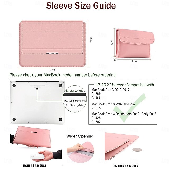 Laptop Sleeves 12" 14" 15.6" inch Compatible with Macbook Air Pro, HP ...