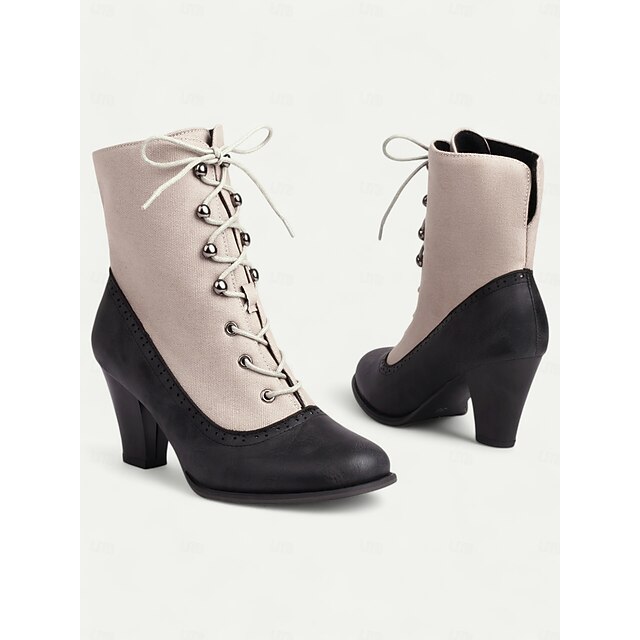 Women's Victorian Lace-Up Ankle Boots with Vintage Brogue Detailing ...