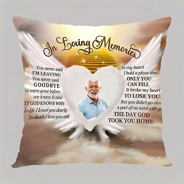 Custom Memorial Pillow Cover Photo Cushion Cover Throw Pillow Sympathy ...