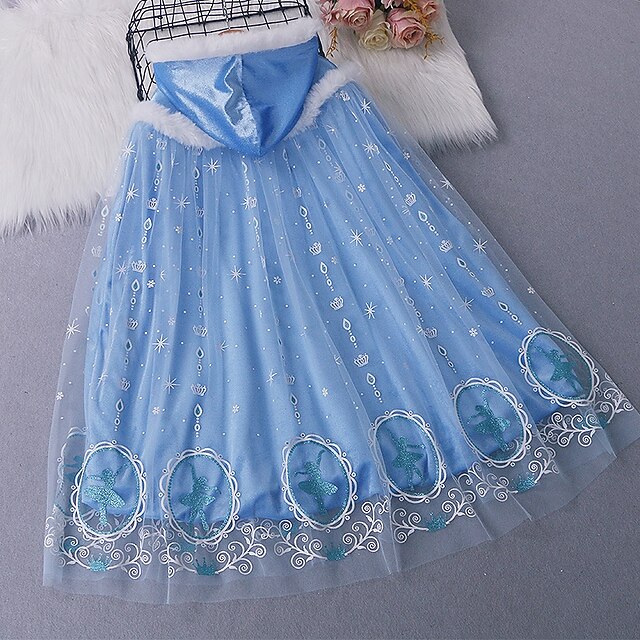 Snow Queen Frosty Princess Fairytale Elsa Coat Cloak Theme Party ...