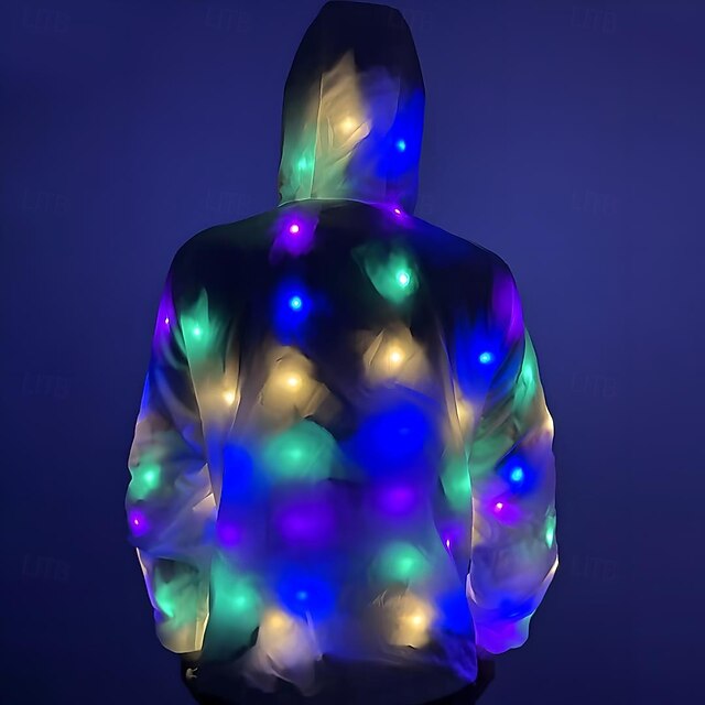Glowing Jacket Womens Mens Hoodies Coat with LED Luminous for Party Bar ...