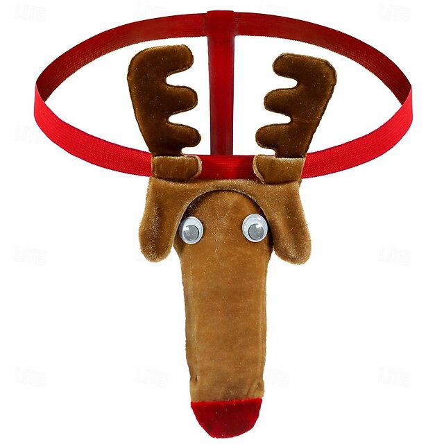 Reindeer Rudolph Thong Underwear Christmas Gift Mankini Men's Funny ...