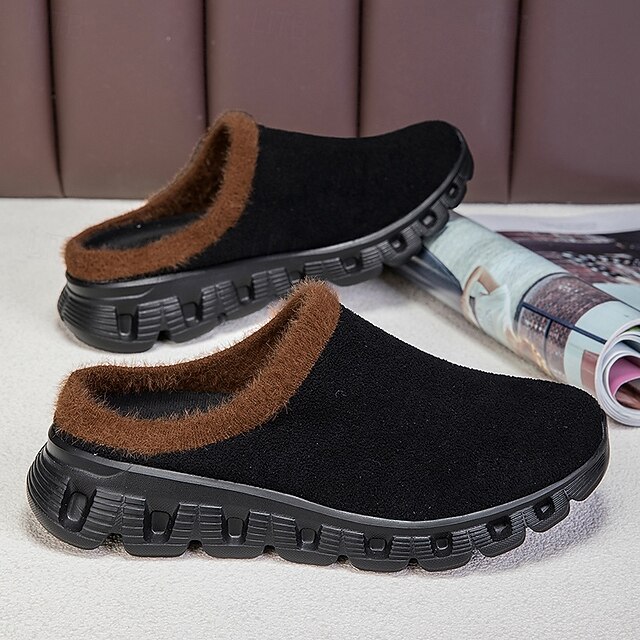 Men's Cozy Slip-On Winter Clogs with Plush Lining and Anti-Slip Sole ...
