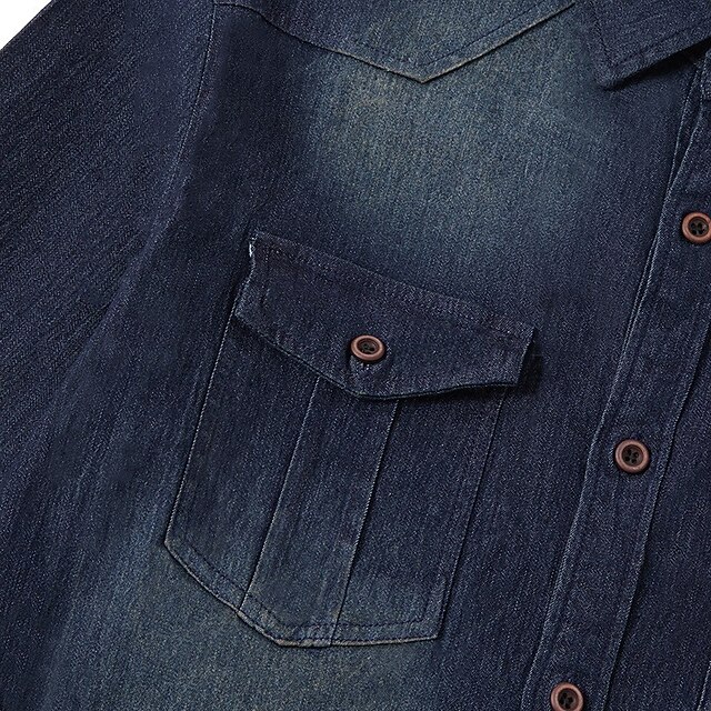 Men's Shirt Chambray Shirt Calico Shirt Button Up Shirt Casual Shirt ...